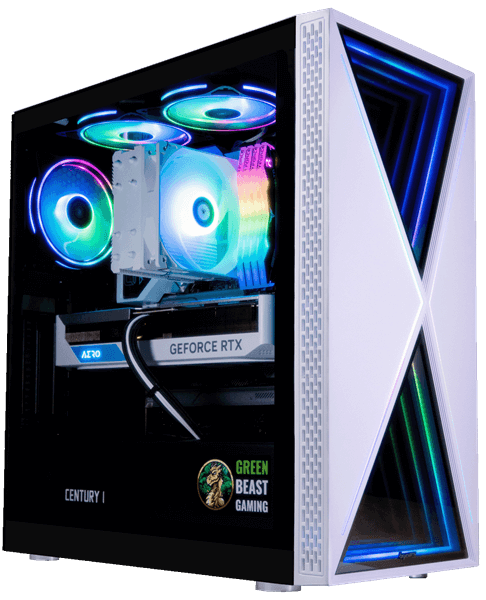 Black Widow - WHITE Customizable Prebuilt Gaming PC – Green Beast Gaming