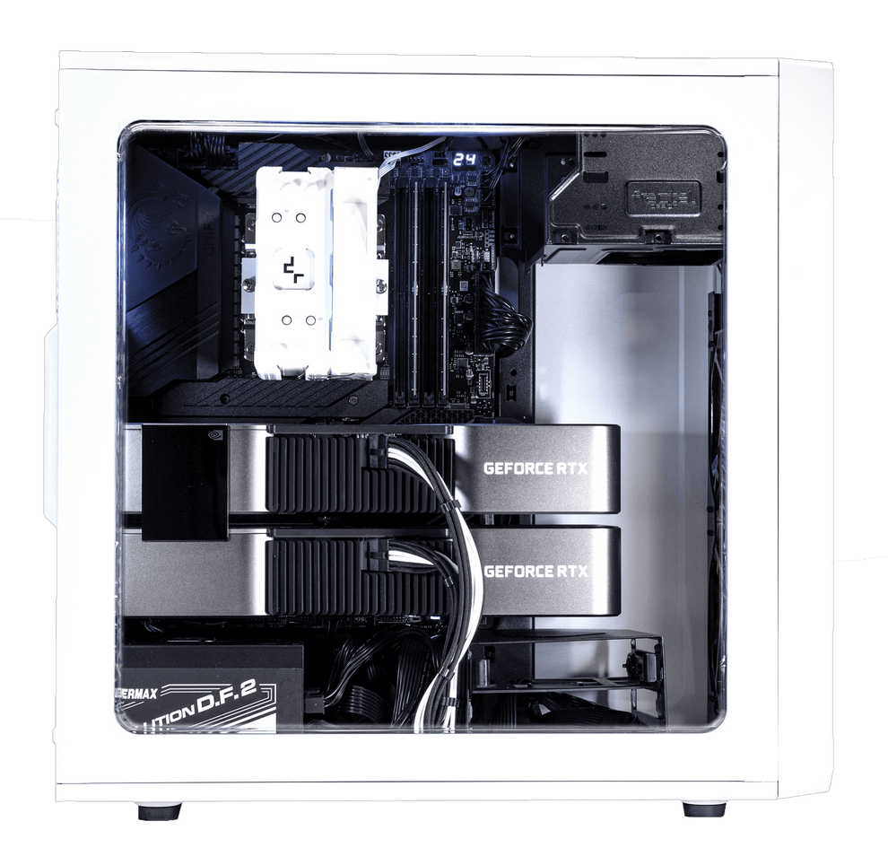 Dual RTX 3090 24GB GPU Pro Workstation - Intel - Focus G White – Green ...